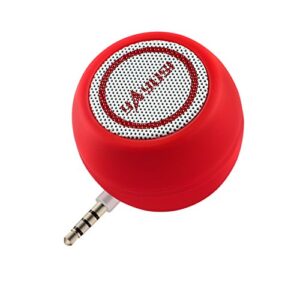 portable mini speaker for iphone/ipad/ipod/tablet, 3w cellphone speaker with 3.5mm aux input, clear loud sound in compact golf size body (passion red)