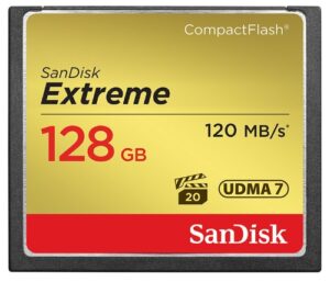 sandisk extreme 128gb compactflash memory card udma 7 speed up to 120mb/s- sdcfxs-128g-x46