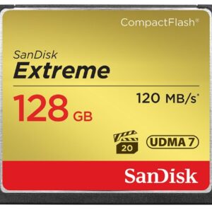 SanDisk Extreme 128GB CompactFlash Memory Card UDMA 7 Speed Up To 120MB/s- SDCFXS-128G-X46