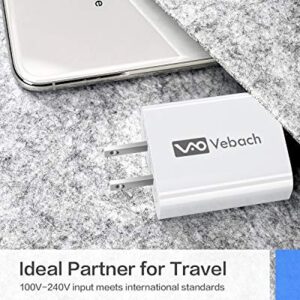 Vebach USB Wall Charger Single Port, UL Certified Quick Charge 3.0 18W AC Power Charging Adapter Plug Compatible with Galaxy S10/S9/S8/Note 8/7, LG G6/G4/V30, HTC 10, Nexus 9, iPhone, iPad and More