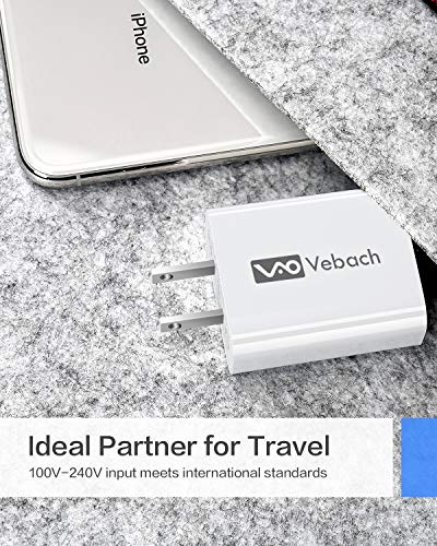 Vebach USB Wall Charger Single Port, UL Certified Quick Charge 3.0 18W AC Power Charging Adapter Plug Compatible with Galaxy S10/S9/S8/Note 8/7, LG G6/G4/V30, HTC 10, Nexus 9, iPhone, iPad and More