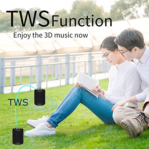 MAWODE T10 Waterproof Small Bluetooth Speakers - 8 Hr Playtime Portable Speaker - Lightweight Mini Wireless Shower Speaker - Aux & TF Card Support