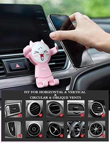 Cute Girly Cartoons Car Phone Holder Mount Air Vent Phone Holder for Car,Compatible Dashboard Windshield Car Phone Holder,Car Accessories for Women and Girls (Rose Pink)