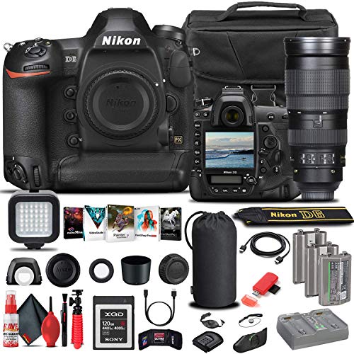 Nikon D6 DSLR Camera (Body Only) (1624) + Nikon 200-500mm Lens + 120GB XQD Card + 2 x EN-EL18C Battery + Case + Corel Photo Software + LED Light + HDMI Cable + More (International Model) (Renewed)