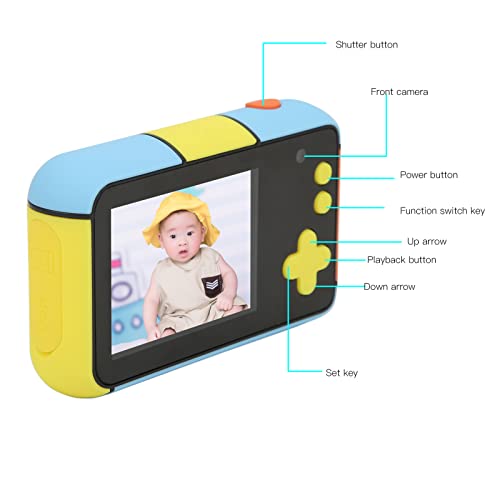 Shanrya Mini Children Camera, High Definition Safe 32G Memory Card ABS + Silicone 610mAh Battery Kids Digital Video Camera for Outdoor Game for Gift