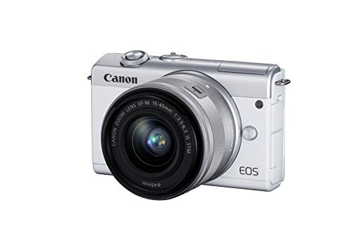 Canon EOS M200 Compact Mirrorless Digital Vlogging Camera with EF-M 15-45mm Lens, Vertical 4K Video Support, 3.0-inch Touch Panel LCD, Built-in Wi-Fi, and Bluetooth Technology, White