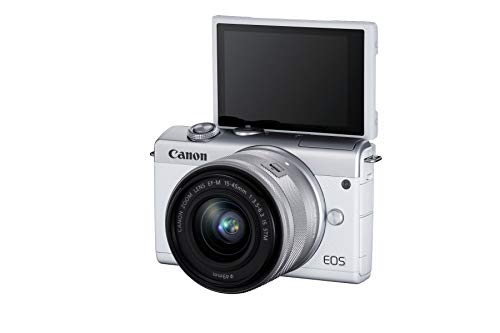 Canon EOS M200 Compact Mirrorless Digital Vlogging Camera with EF-M 15-45mm Lens, Vertical 4K Video Support, 3.0-inch Touch Panel LCD, Built-in Wi-Fi, and Bluetooth Technology, White