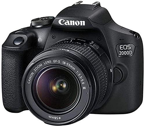 Canon EOS 2000D Rebel T7 Kit with EF-S 18-55mm f/3.5-5.6 III Lens + Accessory Bundle + Rtech Digital Cloth