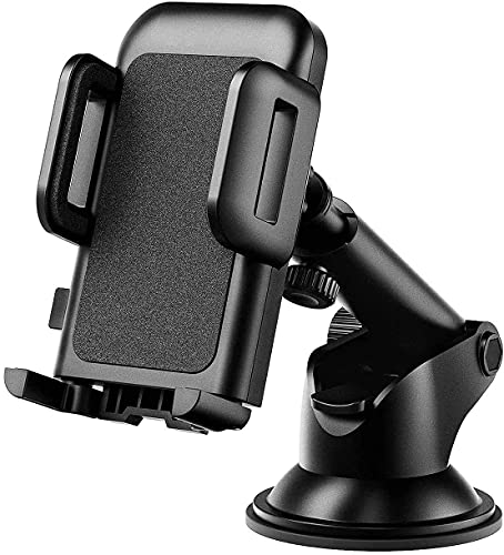 Car Phone Mount,Car Phone Holder,Phone Holder for Car, Easy Installation with One-Touch Design Dashboard Windshield Car Phone Holder Compatible iPhone13/12/11Pro/Xs Max/XS/XR/X/8,Galaxy,Moto and More