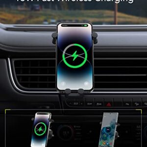 Wireless Car Charger, Baseus 15W Fast Charging Phone Mount for Car Vent, Car Phone Holder with Enlarged Charging Coil for iPhone 14 13 12 11 10 8 Pro Max Xs, Samsung Galaxy S&Note Series Google LG etc