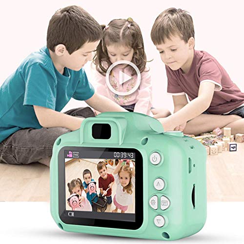 Alician Children Camera, Digital Kids Camera Selfie Camera, Mini SD Video Smart Shooting Digital Camera with 8GB Memory Card for Girls Boys Green