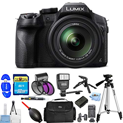 Panasonic LUMIX DMC-FZ300 FZ300, 12.1 Megapixel, 4K Video PRO Bundle with 32GB Memory Card, Flash, 52mm Filter Kit, Extra Battery and Charger + Much More [International Version]