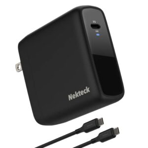 nekteck 100w usb c charger [gan tech & usb-if certified], pd 3.0 adapter with foldable plug, fast wall charger compatible with macbook air/pro, ipad air/pro, iphone and more (support magsafe 3).