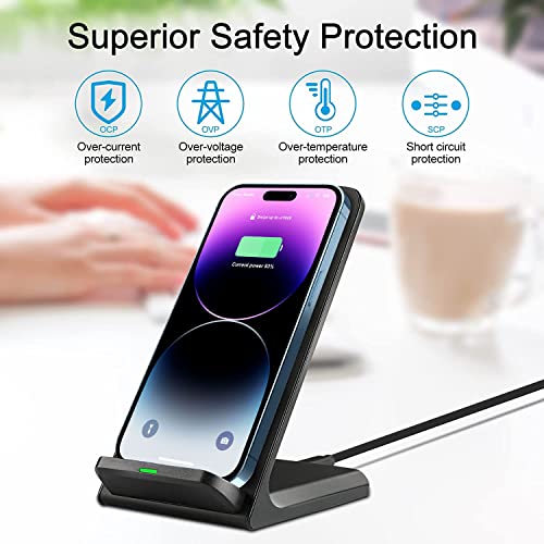 20W Fast Wireless Charger,Wireless Charging Stand Compatible with iPhone 14/14 Pro/13/12 Pro Max/Pro/11/11 Pro/X/8, Phone Charger for Galaxy S23/S23+/S22/S22 Ultra/S21/S20/S10/Note 20,Pixel/LG etc