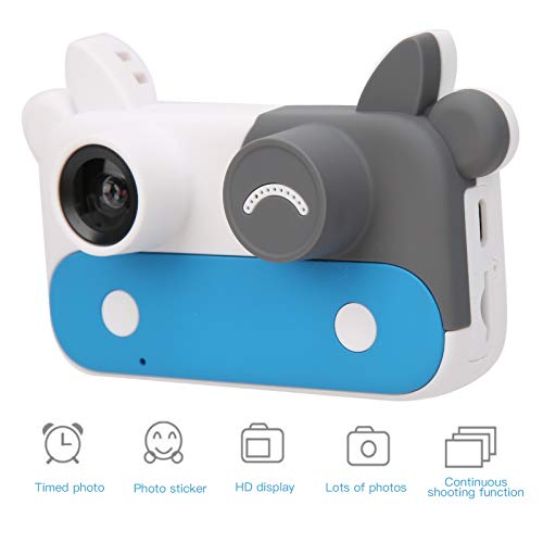 Portable Children Camera, Cute Cow Shape Kids Toy Camera, Support up to 32G Storage Card, with 15 Cartoon Photo Frames, 9 Special Effects