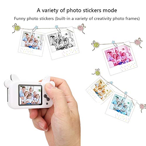 Portable Children Camera, Cute Cow Shape Kids Toy Camera, Support up to 32G Storage Card, with 15 Cartoon Photo Frames, 9 Special Effects