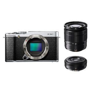 16.3 million pixel aps-c silver f x-m1s/1650/27kit fujifilm digital single-lens camera x-m1 w lens kit zoom lens attached