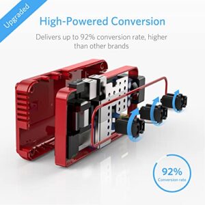 BESTEK Universal Travel Adapter 220V to 110V Voltage Converter with 6A 4-Port USB Charging and UK/AU/US/EU Worldwide Plug Adapter (Red)