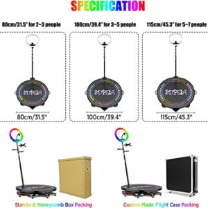 Sdpeia 360 Photo Booth Machine 45.3", for Parties, with Ring Light,Extendable Stand, Logo Customization,7 People Stand on Remote Control Automatic 360 Spin Camera Booth for Party Wedding Live Show