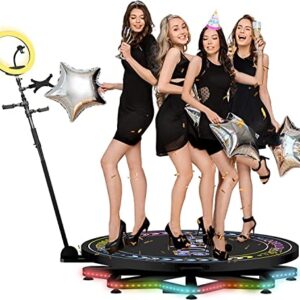 Sdpeia 360 Photo Booth Machine 45.3", for Parties, with Ring Light,Extendable Stand, Logo Customization,7 People Stand on Remote Control Automatic 360 Spin Camera Booth for Party Wedding Live Show