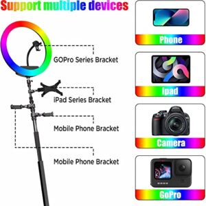 Sdpeia 360 Photo Booth Machine 45.3", for Parties, with Ring Light,Extendable Stand, Logo Customization,7 People Stand on Remote Control Automatic 360 Spin Camera Booth for Party Wedding Live Show