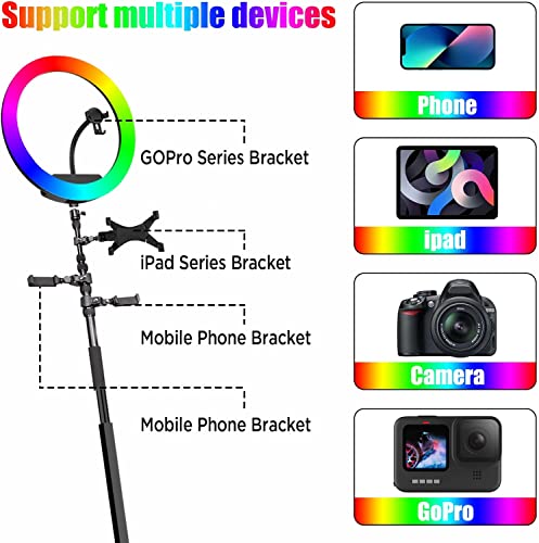 Sdpeia 360 Photo Booth Machine 45.3", for Parties, with Ring Light,Extendable Stand, Logo Customization,7 People Stand on Remote Control Automatic 360 Spin Camera Booth for Party Wedding Live Show