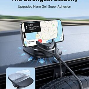 andobil 2023 Upgraded Dashboard Phone Holder Car, [ Ultra Steady, Never Slip ] Reusable Silicone Phone Mount for Car, 360°Rotatable,Compatible for iPhone, Samsung, Smartphone, GPS