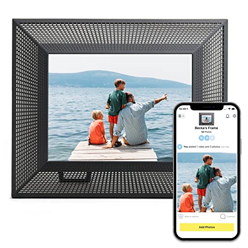 Aura Smith 2K WiFi Digital Picture Frame, 10.1”, Add Photos with Aura App, Free Unlimited Storage - Easy to Use - Plays Videos - The Best Digital Photo Frame - Black Onyx