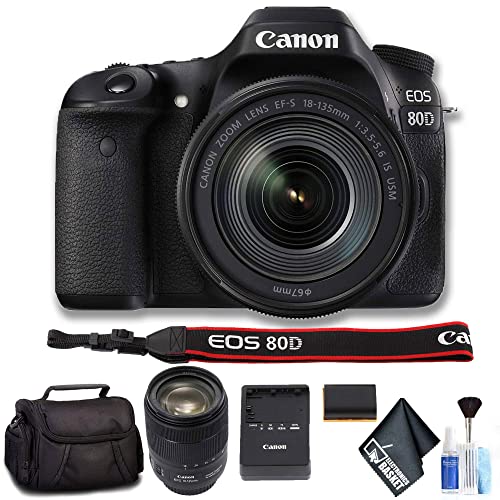 Canon 1263C006 EOS 80D DSLR Camera with 18-135mm Lens (International Model) Standard Bundle