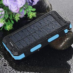 Solar Power Bank Portable Charger 20000mah Waterproof Battery Backup Charger Solar Panel Charger with Dual LED Flashlights and Compass for All CellPhones, Tablets, and Electronic Devices