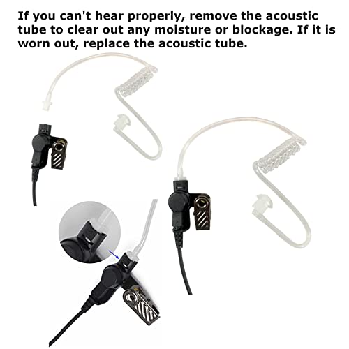 MaximalPower RHF 617-1N X2 3.5mm RECEIVER/LISTEN ONLY Surveillance Headset Earpiece with Clear Acoustic Coil Tube Earbud Audio Kit For Two-Way Radios, Transceivers and Radio Speaker Mics Jacks-2 Pack