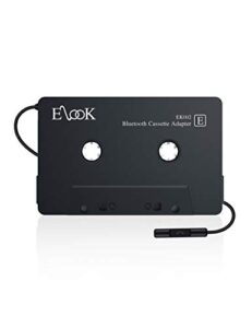 elook car cassette audio receiver, bluetooth cassette tape adapter with calling function, black