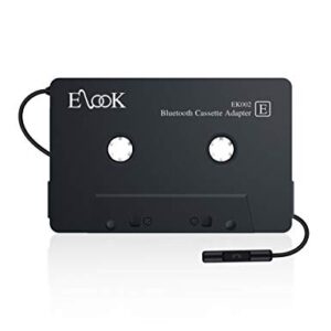 Elook Car Cassette Audio Receiver, Bluetooth Cassette Tape Adapter with Calling Function, Black