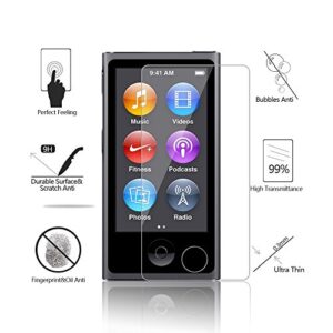 AKWOX (Pack of 2) Screen Protector for iPod Nano 7 8th 0.33mm High Definition Clear Tempered Glass Screen Protector Guard Film for iPod Nano 8th/7 Generation,Shockproof and Scratch-Resistant