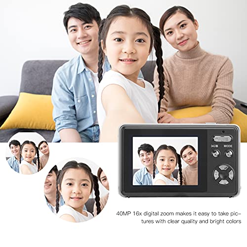 070 Camera Mini Portable 40MP Digital Camera 2.4 Inch IPS Screen Mini Video Camera with 16x HD Digital Zoom 32GB Video Camera (Black)