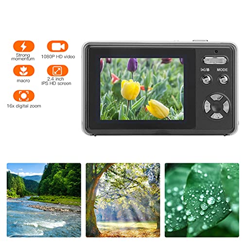 070 Camera Mini Portable 40MP Digital Camera 2.4 Inch IPS Screen Mini Video Camera with 16x HD Digital Zoom 32GB Video Camera (Black)