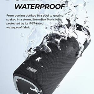 Tribit Upgraded StormBox Pro Portable Bluetooth Speaker with High Fidelity 360 Sound, Bluetooth 5.3, 3 Drivers with 2 Passive Radiators, Built-in XBass, 24H Playtime, IP67 Waterproof for Outdoors