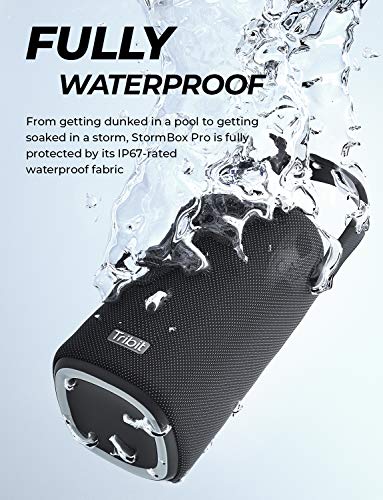 Tribit Upgraded StormBox Pro Portable Bluetooth Speaker with High Fidelity 360 Sound, Bluetooth 5.3, 3 Drivers with 2 Passive Radiators, Built-in XBass, 24H Playtime, IP67 Waterproof for Outdoors