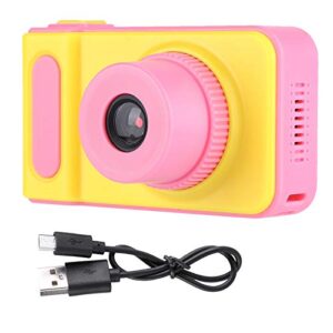 yuanjs kids digital camera,2 inch 1080p digital video camera cartoon toy camera children birthday/christmas/children’s day gift(pink)