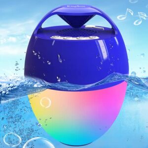 portable bluetooth pool speaker,hot tub speaker with colorful lights,ip68 waterproof floating speaker,360° surround stereo sound,85ft bluetooth range,hands-free wireless speakers for shower spa home