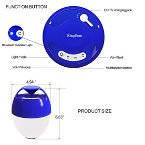 Portable Bluetooth Pool Speaker,Hot Tub Speaker with Colorful Lights,IP68 Waterproof Floating Speaker,360° Surround Stereo Sound,85ft Bluetooth Range,Hands-Free Wireless Speakers for Shower Spa Home