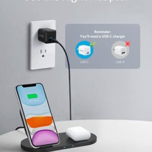 Anker Wireless Charging Station, PowerWave Sense 2-in-1 Station with 5 ft USB-C Cable, for iPhone 14/14 Pro/14 Pro Max/13/13 Pro Max, Samsung, AirPods and More (Adapter Not Included)