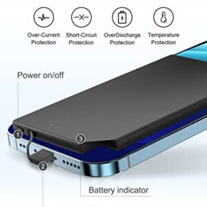 TNTOR Portable Power Charger Ultra Thin Power Bank Built in Cable 5000mAh Wallet & Pocket Size [only 0.24 inch] Slim Compact External Battery Charger Compatible with iPhone