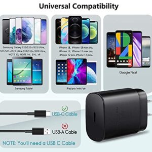 Super Fast Charger Type C, 2 Pack 25W USB C Wall Charger Fast Charging Block with 10FT Long Type C to C Cable for Samsung Galaxy S23/S23+/S23 Ultra/S22/S22+/S22 Ultra/S21 Ultra/S20/Note 20/10/Z Fold 3