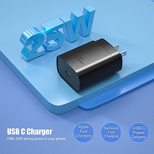 Super Fast Charger Type C, 2 Pack 25W USB C Wall Charger Fast Charging Block with 10FT Long Type C to C Cable for Samsung Galaxy S23/S23+/S23 Ultra/S22/S22+/S22 Ultra/S21 Ultra/S20/Note 20/10/Z Fold 3