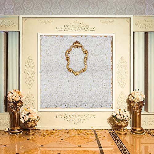 Flower Wall Panels Backdrop Décor: Blosmon White Artificial Floral Backdrop for Wedding Party Baby Bridal Shower, 12 Pcs Hanging 3D Fake Hydrangea Wall Decoration, Silk Faux Hydrangea Flower