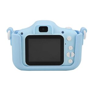 12MP Mini Camera Digital Camera with 2.0in IPS Screen Cartoon Kitty Digital Camera Toy with Double Camera for Children Kids Gift(Blue)