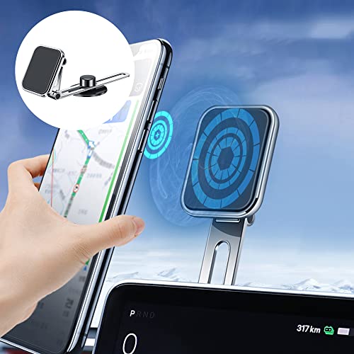 YOUNG&YANG Magnetic Phone Holder for Car Universal Folding Car Dashboard Windshield iPhone Holder Mount Strong Magnet 360° Rotation Laptop Phone Holder Fit All Smartphones, iPhone 14/13/12 Android