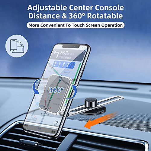 YOUNG&YANG Magnetic Phone Holder for Car Universal Folding Car Dashboard Windshield iPhone Holder Mount Strong Magnet 360° Rotation Laptop Phone Holder Fit All Smartphones, iPhone 14/13/12 Android