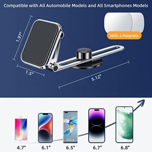 YOUNG&YANG Magnetic Phone Holder for Car Universal Folding Car Dashboard Windshield iPhone Holder Mount Strong Magnet 360° Rotation Laptop Phone Holder Fit All Smartphones, iPhone 14/13/12 Android